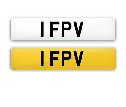 1FPV private number plate from Plates4less