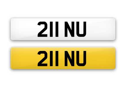 211NU private number plate from Plates4less