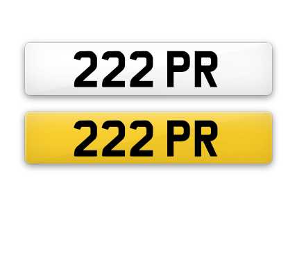 222PR private number plate from Plates4less