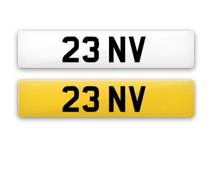 23NV private number plate from Plates4less
