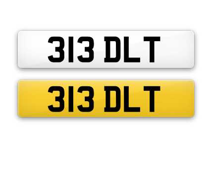 313DLT private number plate from Plates4less