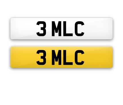 3MLC private number plate from Plates4less