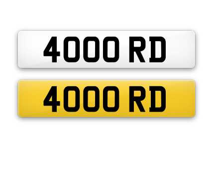4000RD private number plate from Plates4less