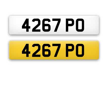 4267PO private number plate from Plates4less