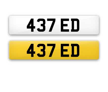 437ED private number plate from Plates4less