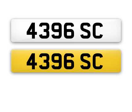 4396SC private number plate from Plates4less