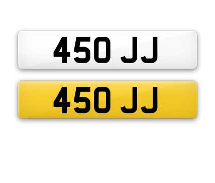 450JJ private number plate from Plates4less