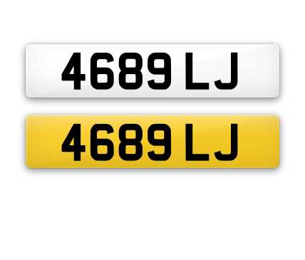 4689LJ private number plate from Plates4less