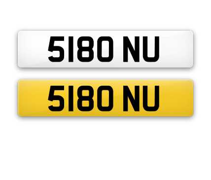 5180NU private number plate from Plates4less