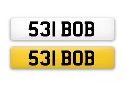 531BOB private number plate from Plates4less