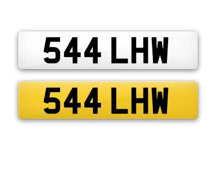 544LHW private number plate from Plates4less