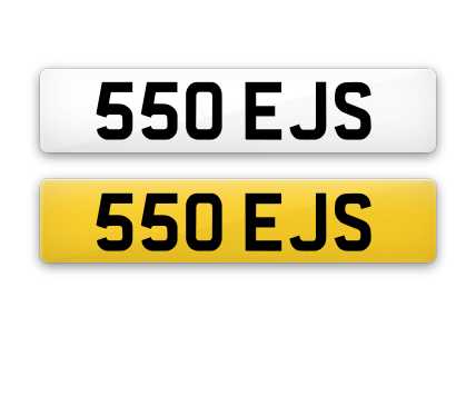 550EJS private number plate from Plates4less