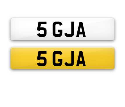 5GJA private number plate from Plates4less