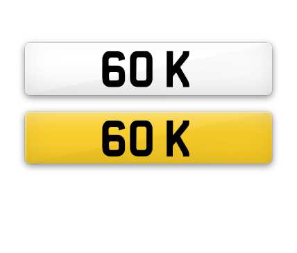 60K private number plate from Plates4less