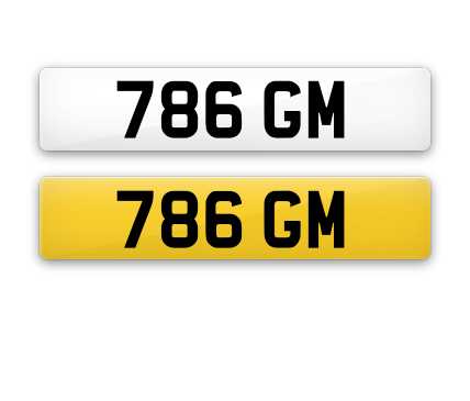 786GM private number plate from Plates4less