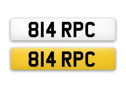 814RPC private number plate from Plates4less