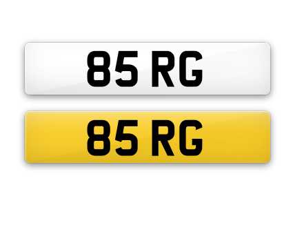 85RG private number plate from Plates4less