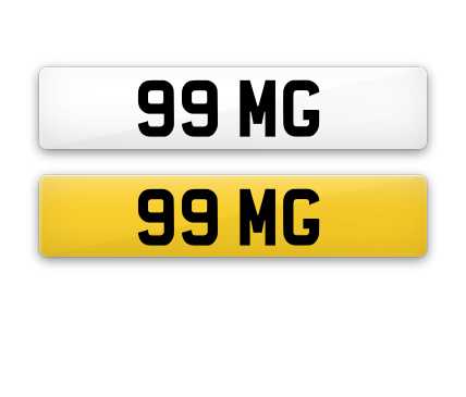 99MG private number plate from Plates4less