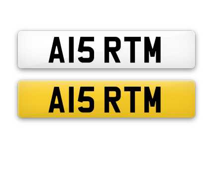 A15RTM private number plate from Plates4less