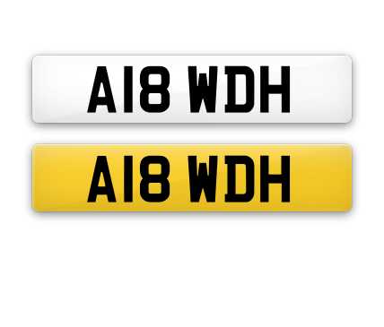 A18WDH private number plate from Plates4less