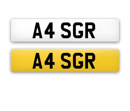 A4SGR private number plate from Plates4less