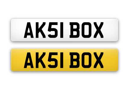 AK51BOX private number plate from Plates4less