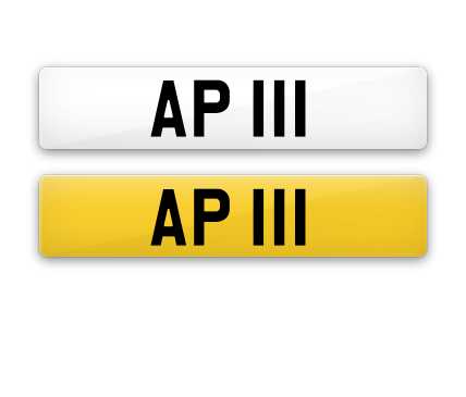 AP111 private number plate from Plates4less