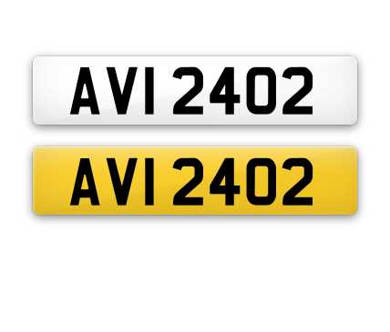 AVI2402 private number plate from Plates4less