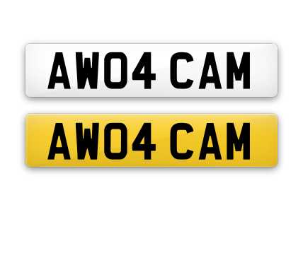 AW04CAM private number plate from Plates4less