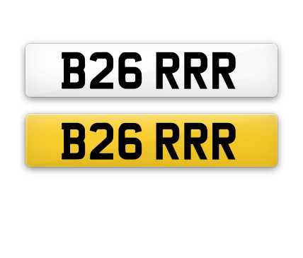B26RRR private number plate from Plates4less