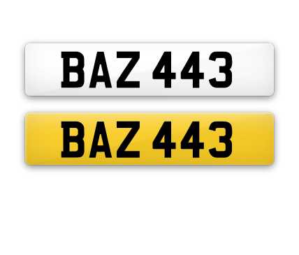 BAZ443 private number plate from Plates4less