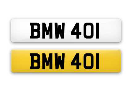 BMW401 private number plate from Plates4less