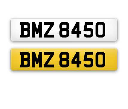 BMZ8450 private number plate from Plates4less