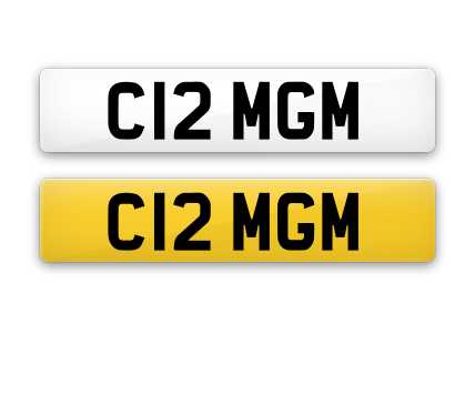 C12MGM private number plate from Plates4less