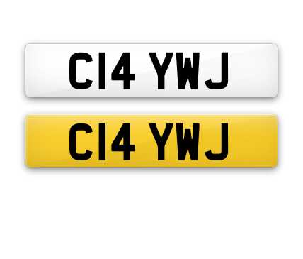 C14YWJ private number plate from Plates4less