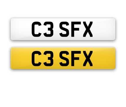 C3SFX private number plate from Plates4less