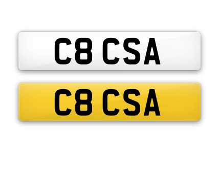 C8CSA private number plate from Plates4less