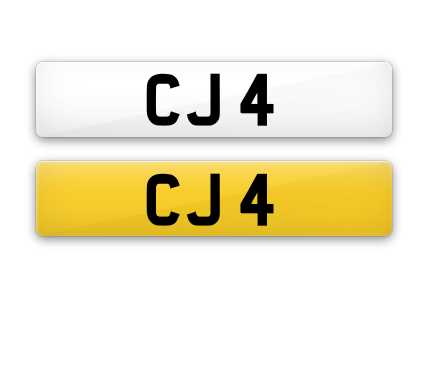 CJ4 private number plate from Plates4less