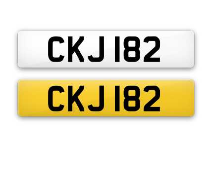 CKJ182 private number plate from Plates4less