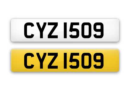 CYZ1509 private number plate from Plates4less