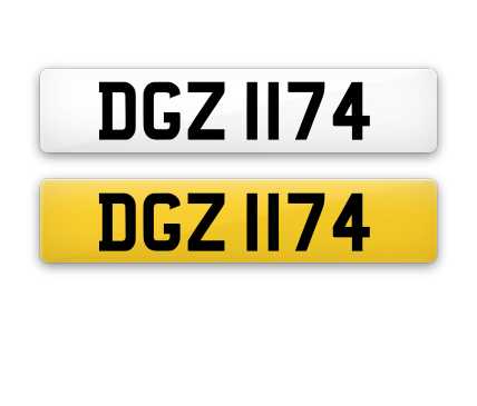 DGZ1174 private number plate from Plates4less