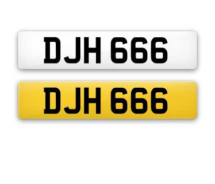 DJH666 private number plate from Plates4less