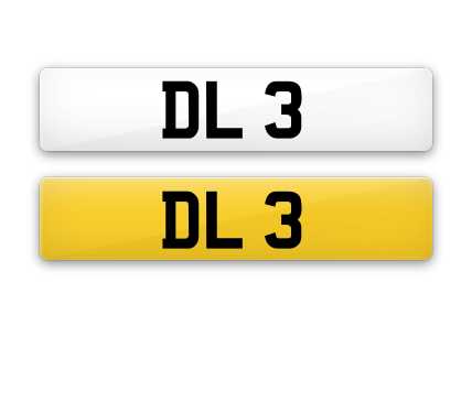 DL3 private number plate from Plates4less