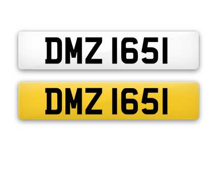 DMZ1651 private number plate from Plates4less