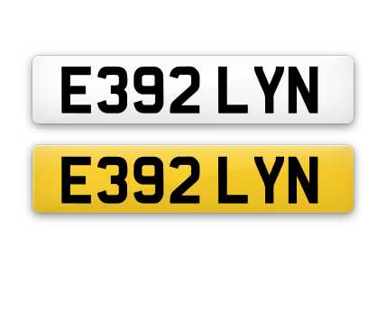 E392LYN private number plate from Plates4less