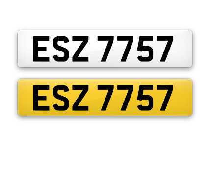 ESZ7757 private number plate from Plates4less