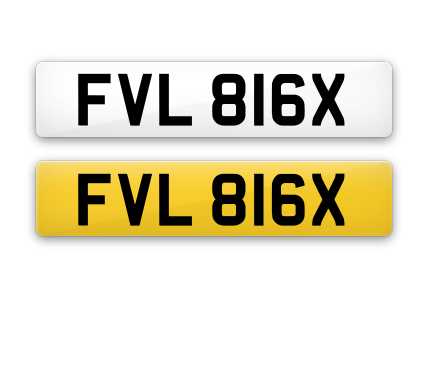 FVL816X private number plate from Plates4less