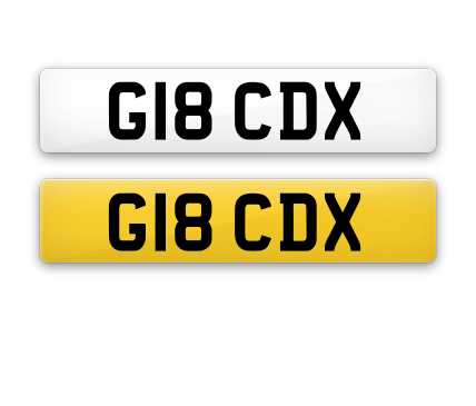 G18CDX private number plate from Plates4less