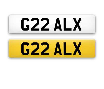 G22ALX private number plate from Plates4less