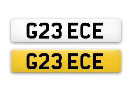 G23ECE private number plate from Plates4less